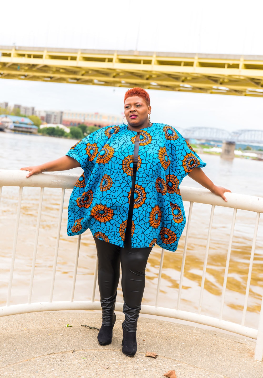 African Clothing for Women Plus Size, Oversized Kimono, Orange Ankara ...