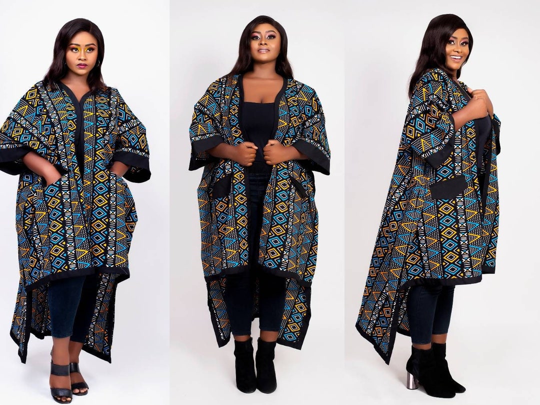Oversized African Kimono for Women With POCKETS | Ankara Duster Top ...
