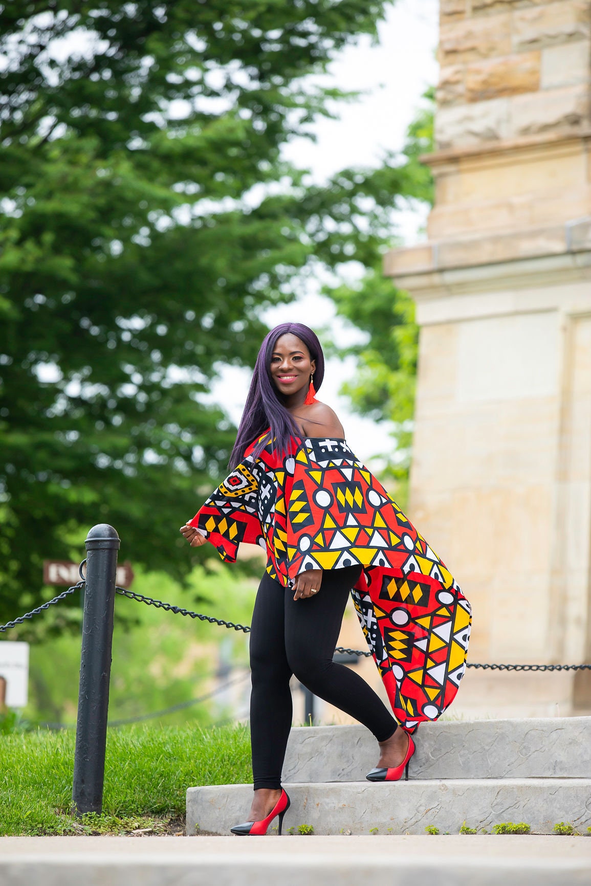 African Tops for Women High Low Ankara Clothing Red Black | Etsy