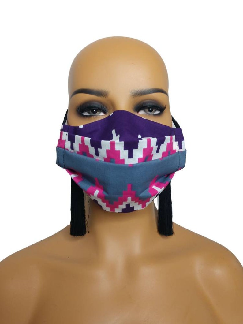 African Face Mask with filter pocket and matching african | Etsy