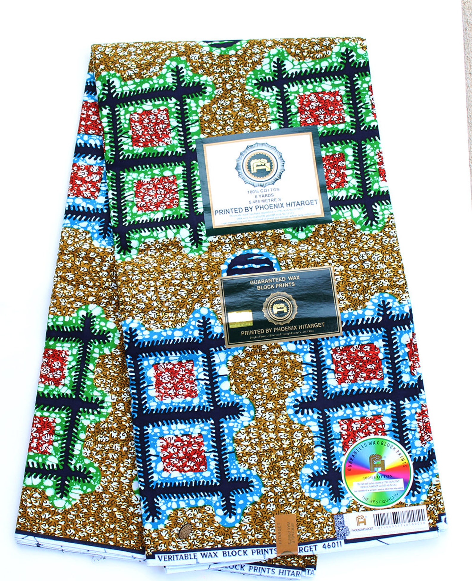 Red African Fabric 6 Yards White Ankara Fabric Kitenge - Etsy