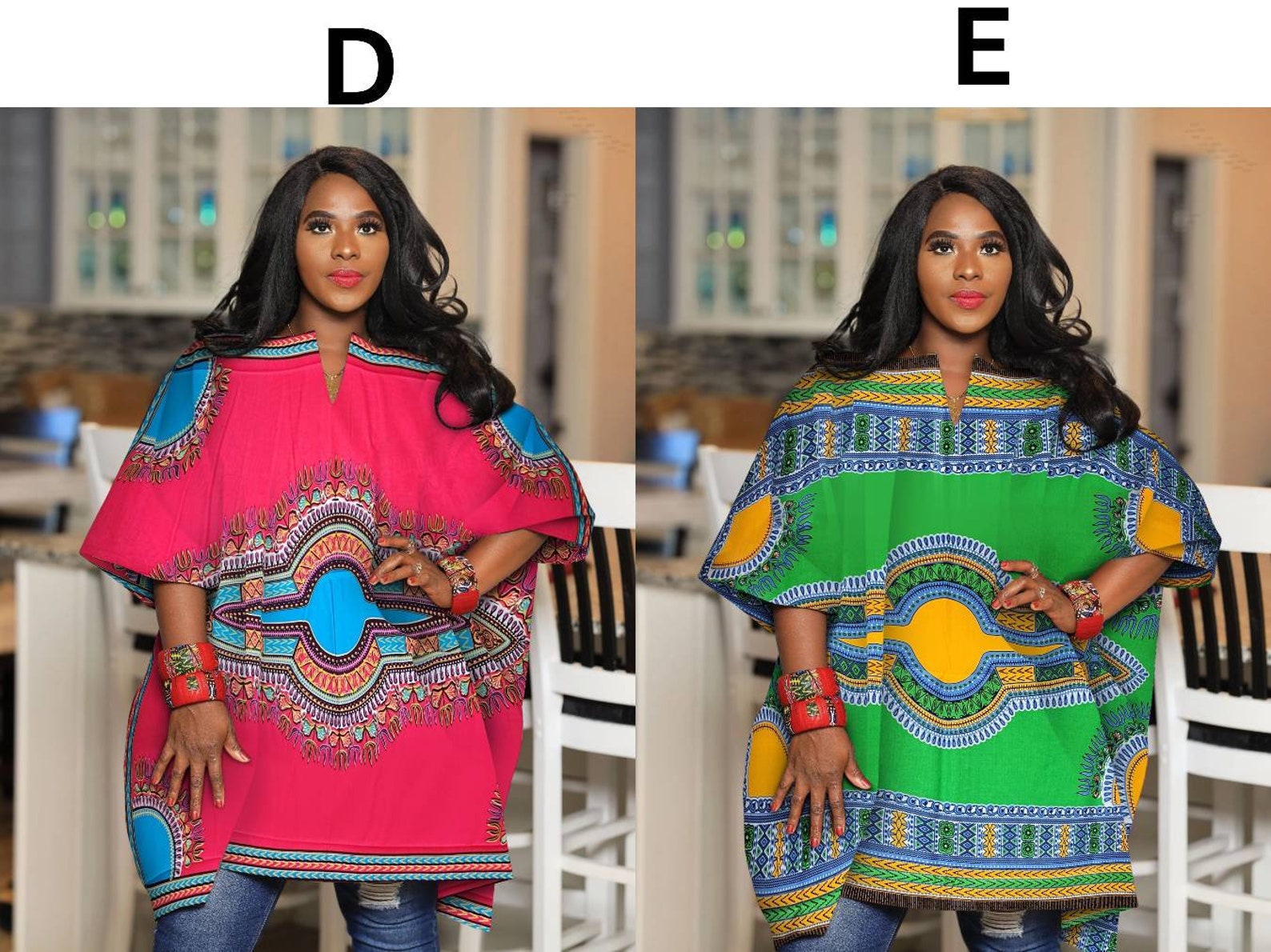 African Print Dashiki Dress Top | Dashiki Kaftan | Ankara Clothing for ...