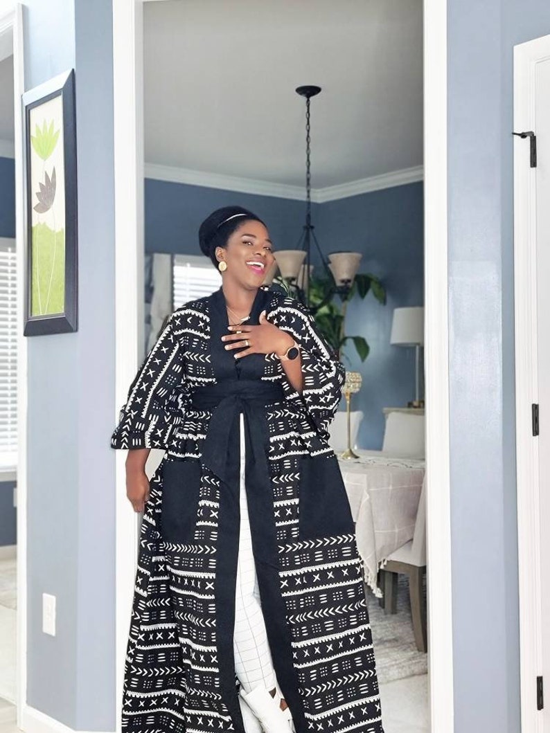 African Print Kimono Duster With POCKETS for Women | Long Ankara ...