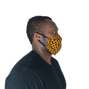 African Print Face Mask for Men With Filter Pocket, Brown Face Mask ...