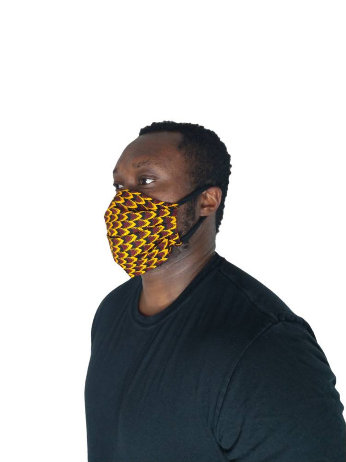 African Print Face Mask for Men With Filter Pocket, Brown Face Mask ...