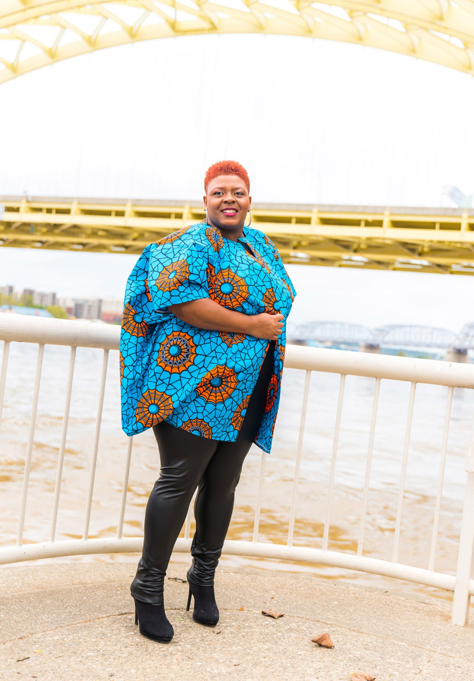 African Clothing for Women Plus Size, Oversized Kimono, Orange Ankara ...