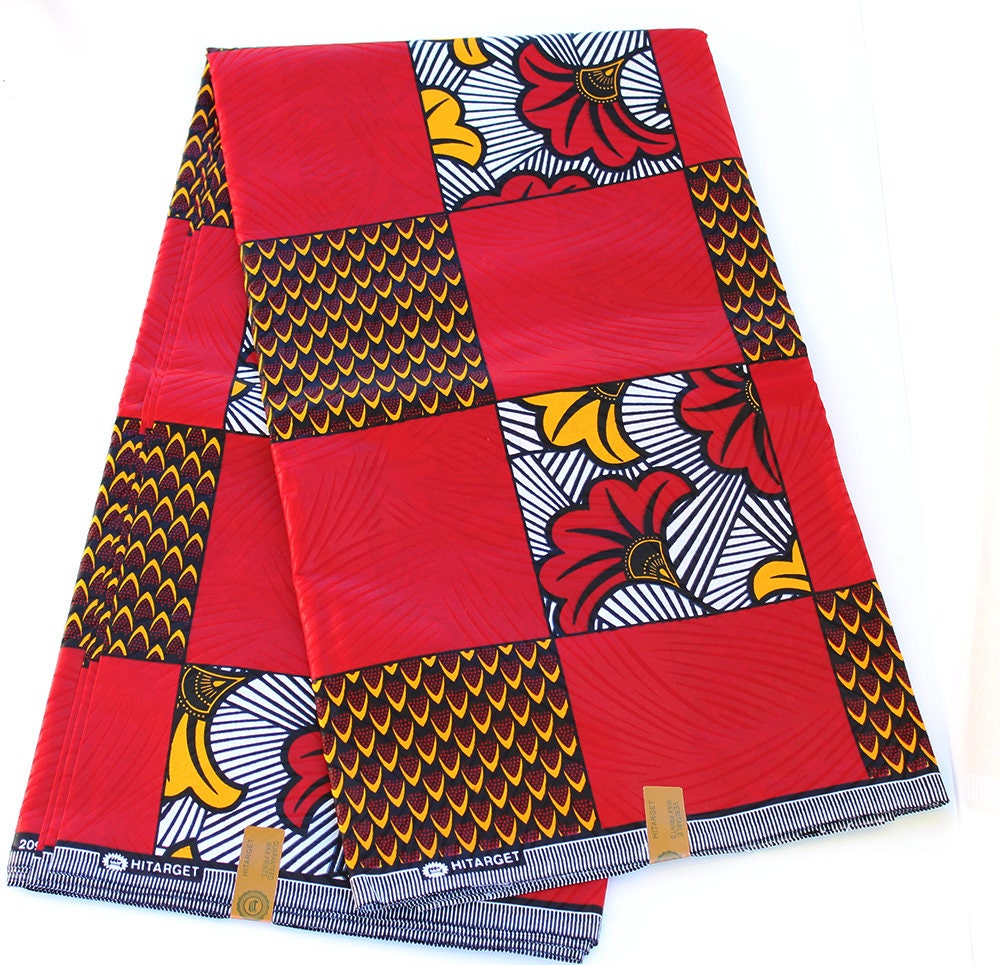 Quality Red Patched African Fabric Ankara Red Dress Fabric | Etsy