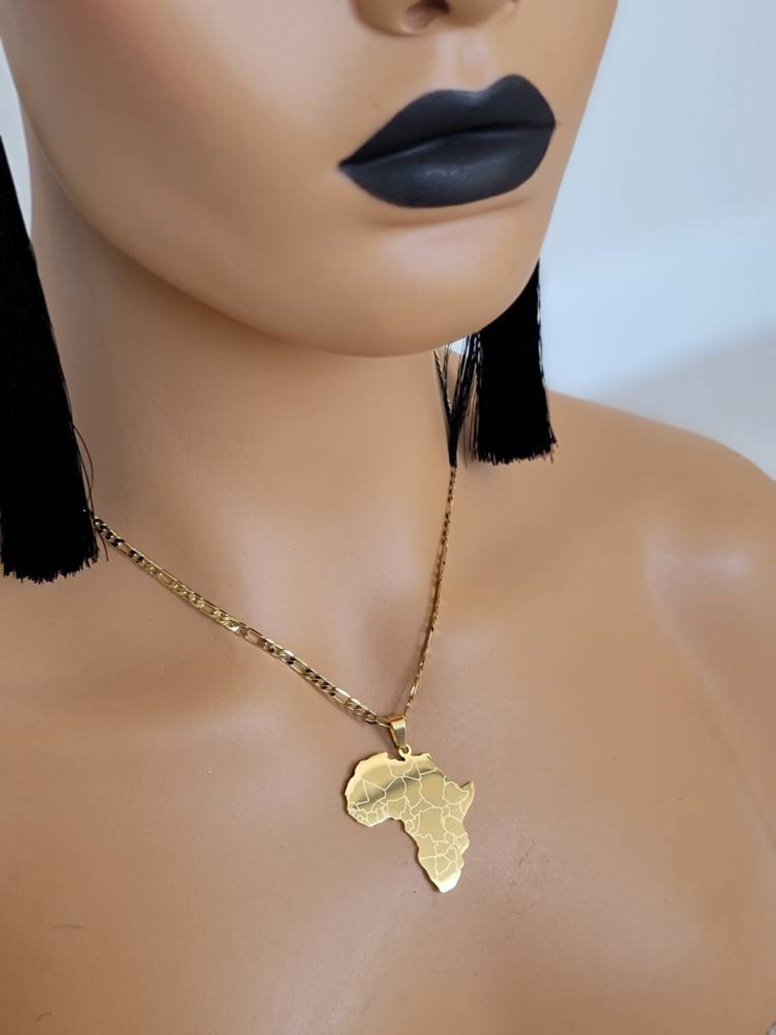 18K Gold-plated Africa Map Necklace for Men and Women | Etsy
