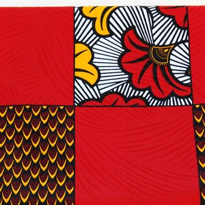 Quality Red Patched African Fabric Ankara Red Dress Fabric African ...