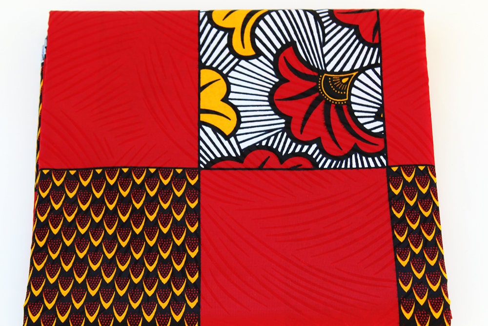 Quality Red Patched African Fabric Ankara Red Dress Fabric | Etsy