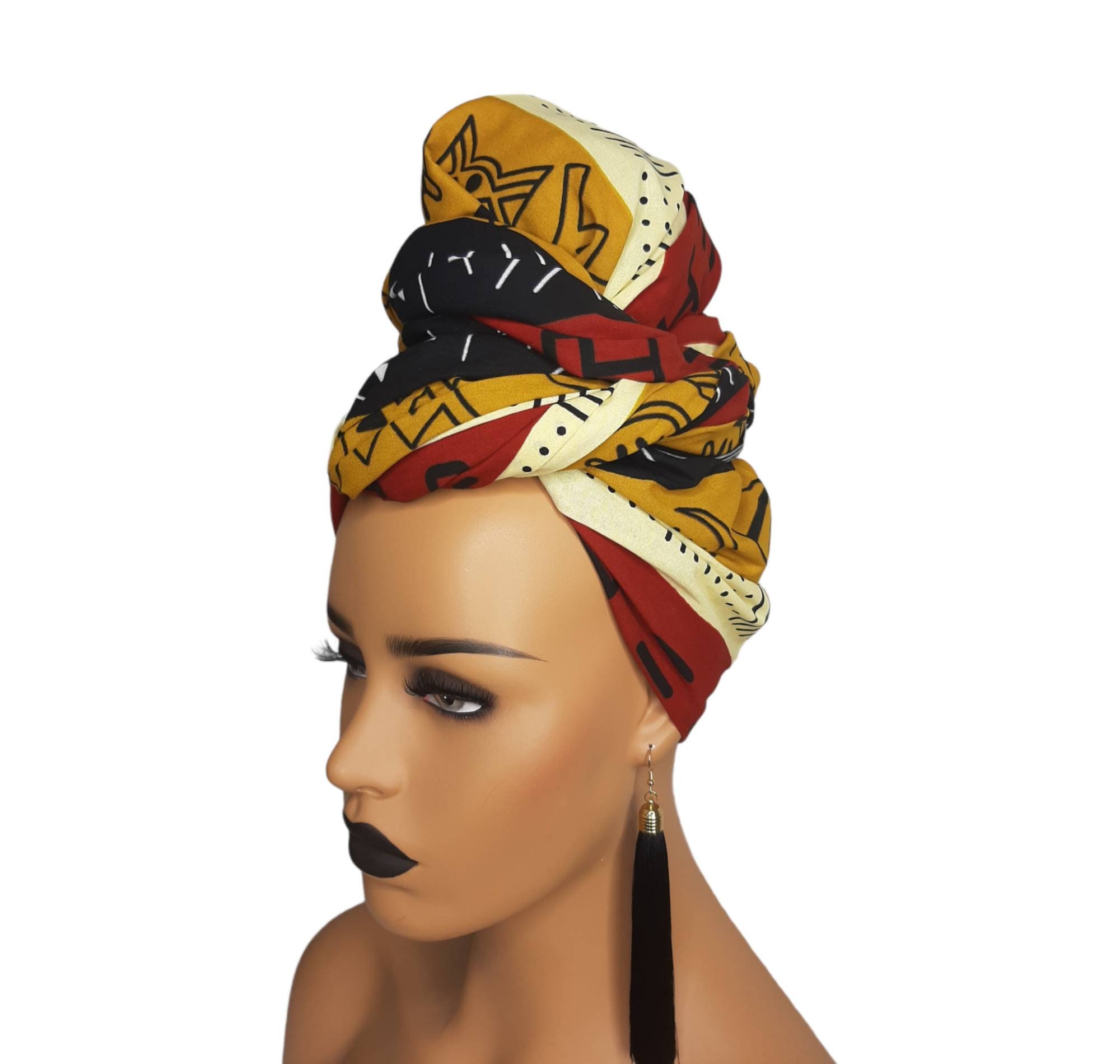 African Head Wraps Black Women Mudcloth Headwrap Ankara | Etsy