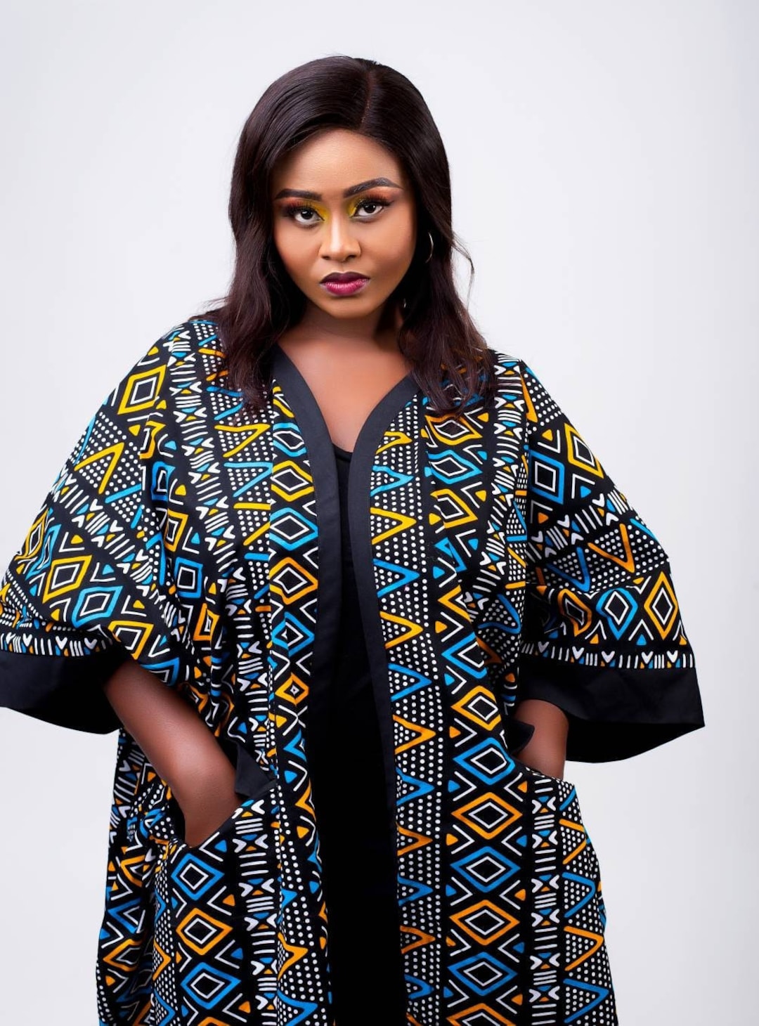 Oversized African Kimono for Women With POCKETS | High Low Ankara ...