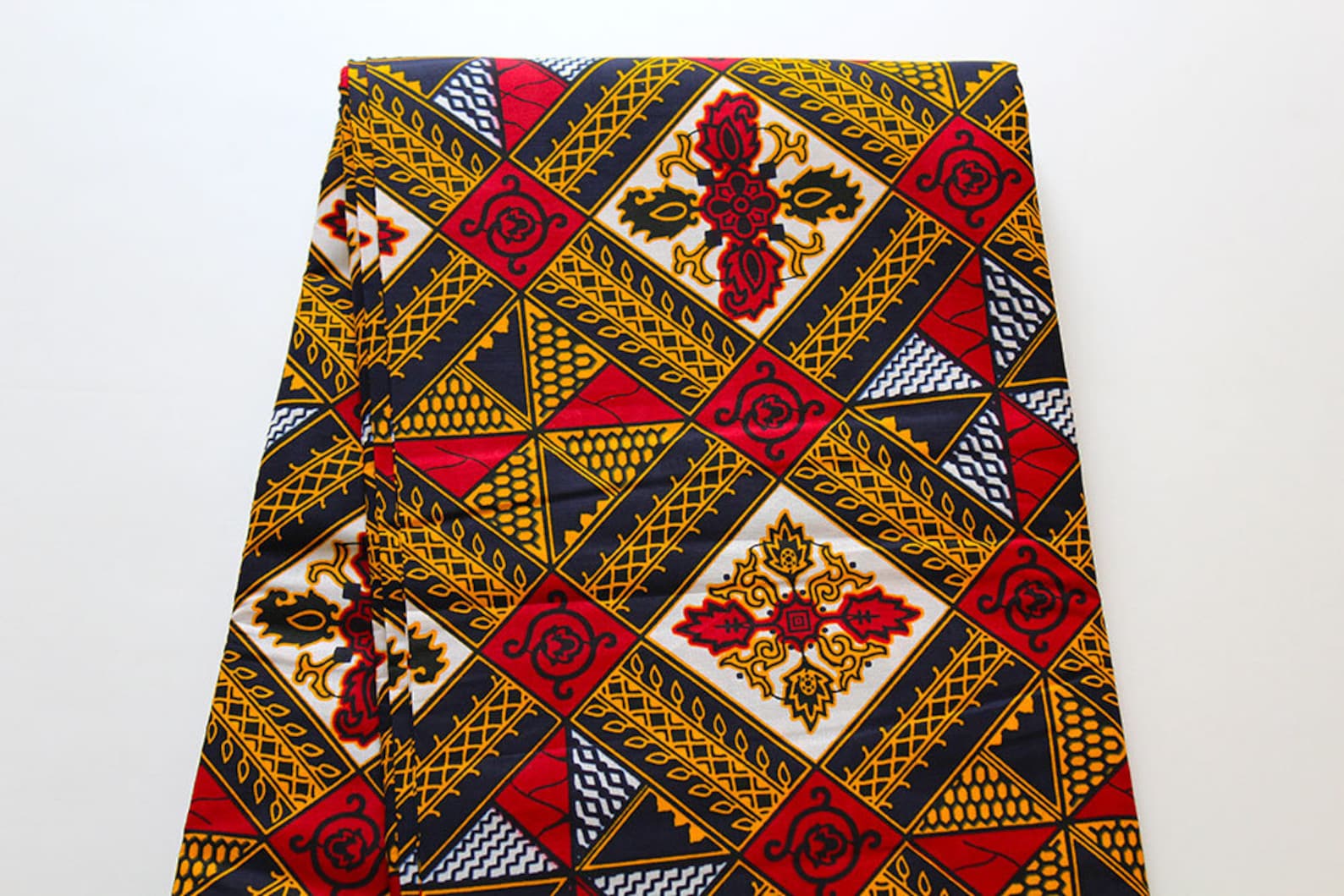 Geometric Ankara Fabric White Ankara Fabric Red Ankara - Etsy