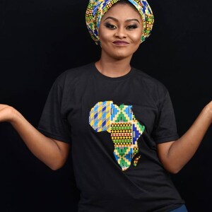African Map T-shirt | African Clothing for Women | Kente Top | Ankara ...