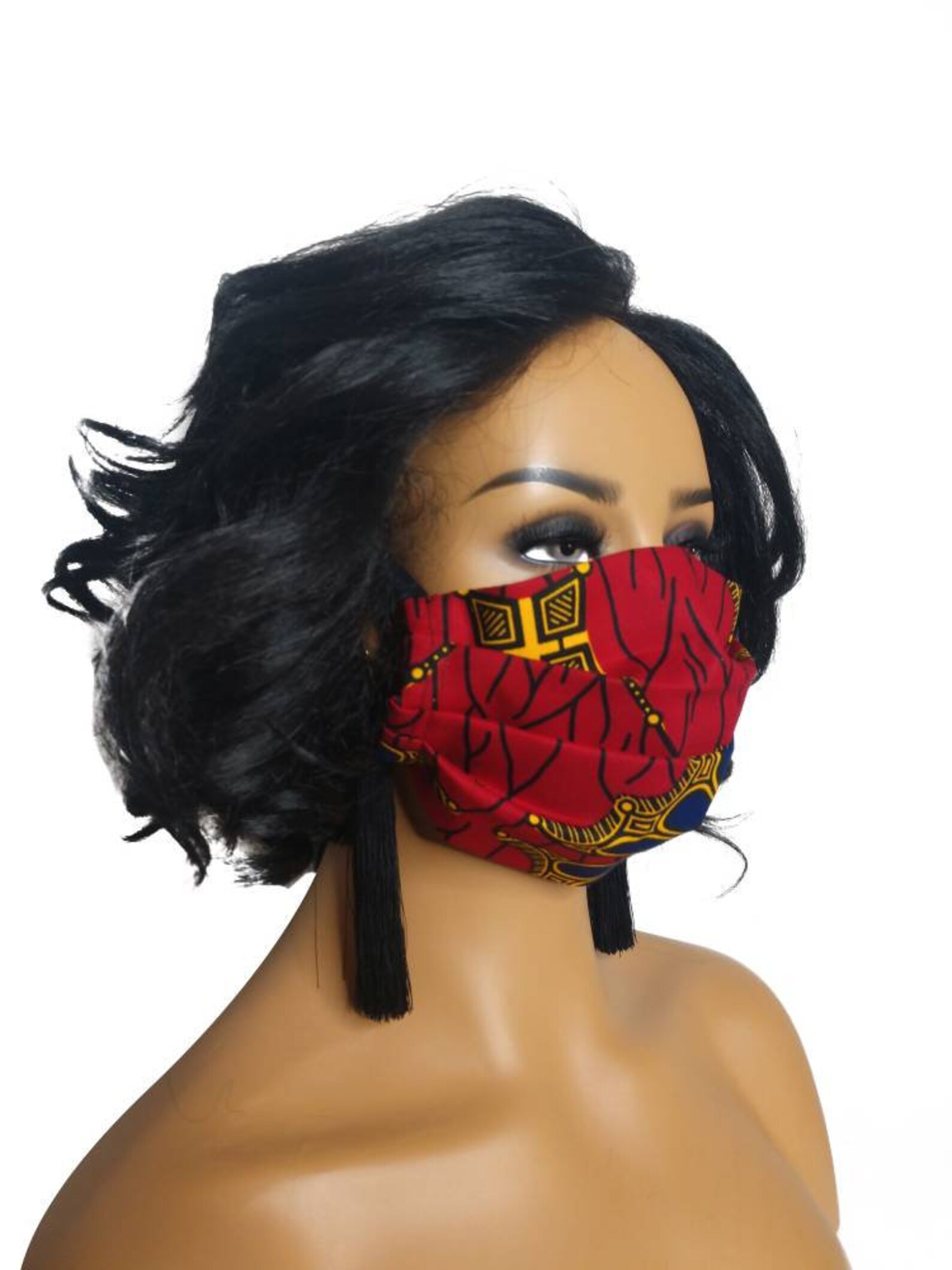 African Face Mask With Filter Pocket and Matching African Print Head ...
