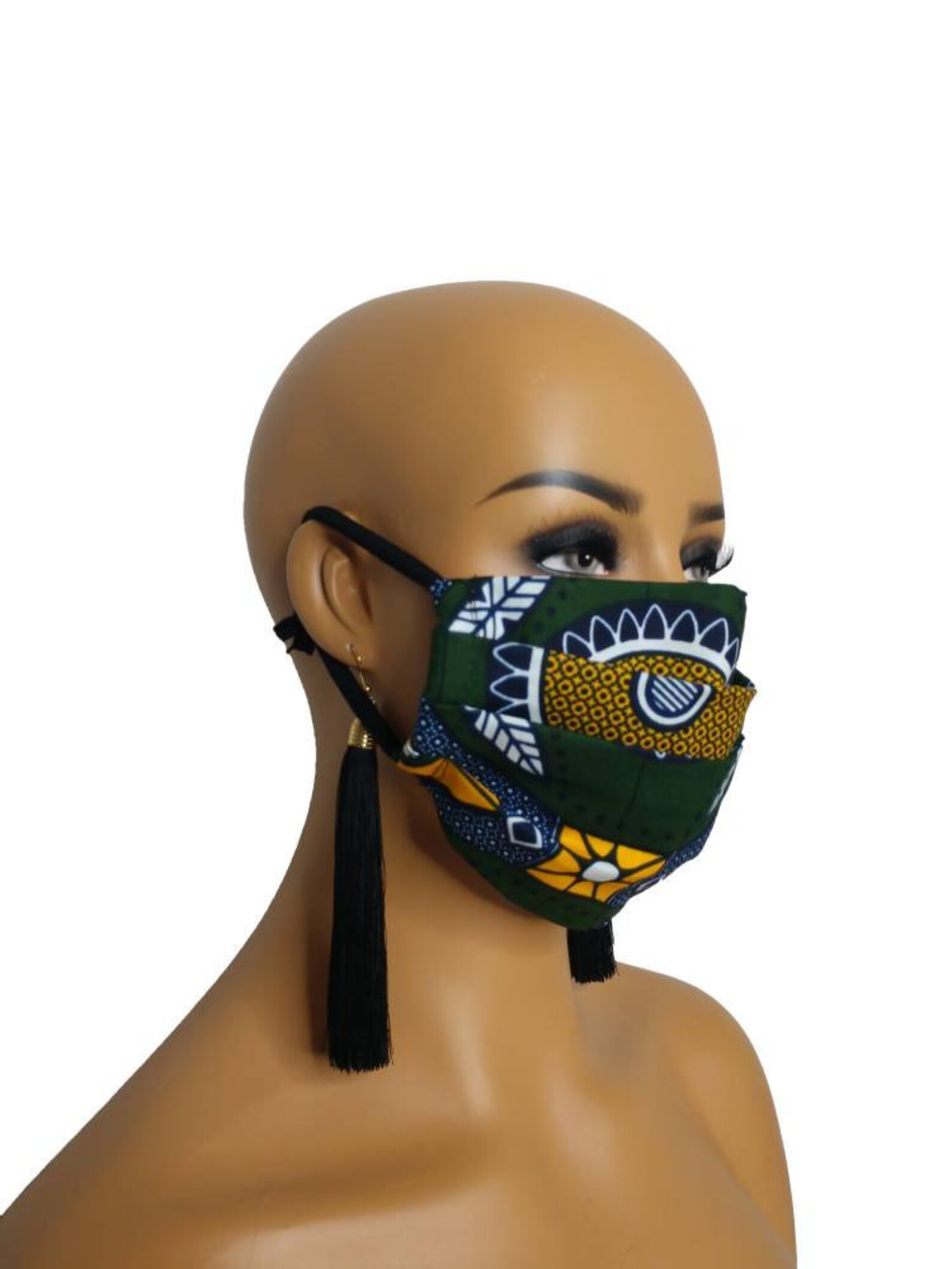 African Face Mask With Filter Pocket and Matching African Print Head ...