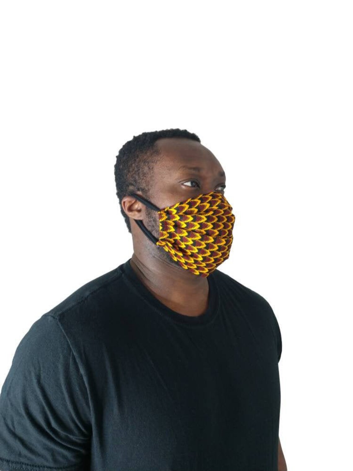 African Print Face Mask for Men With Filter Pocket, Brown Face Mask ...