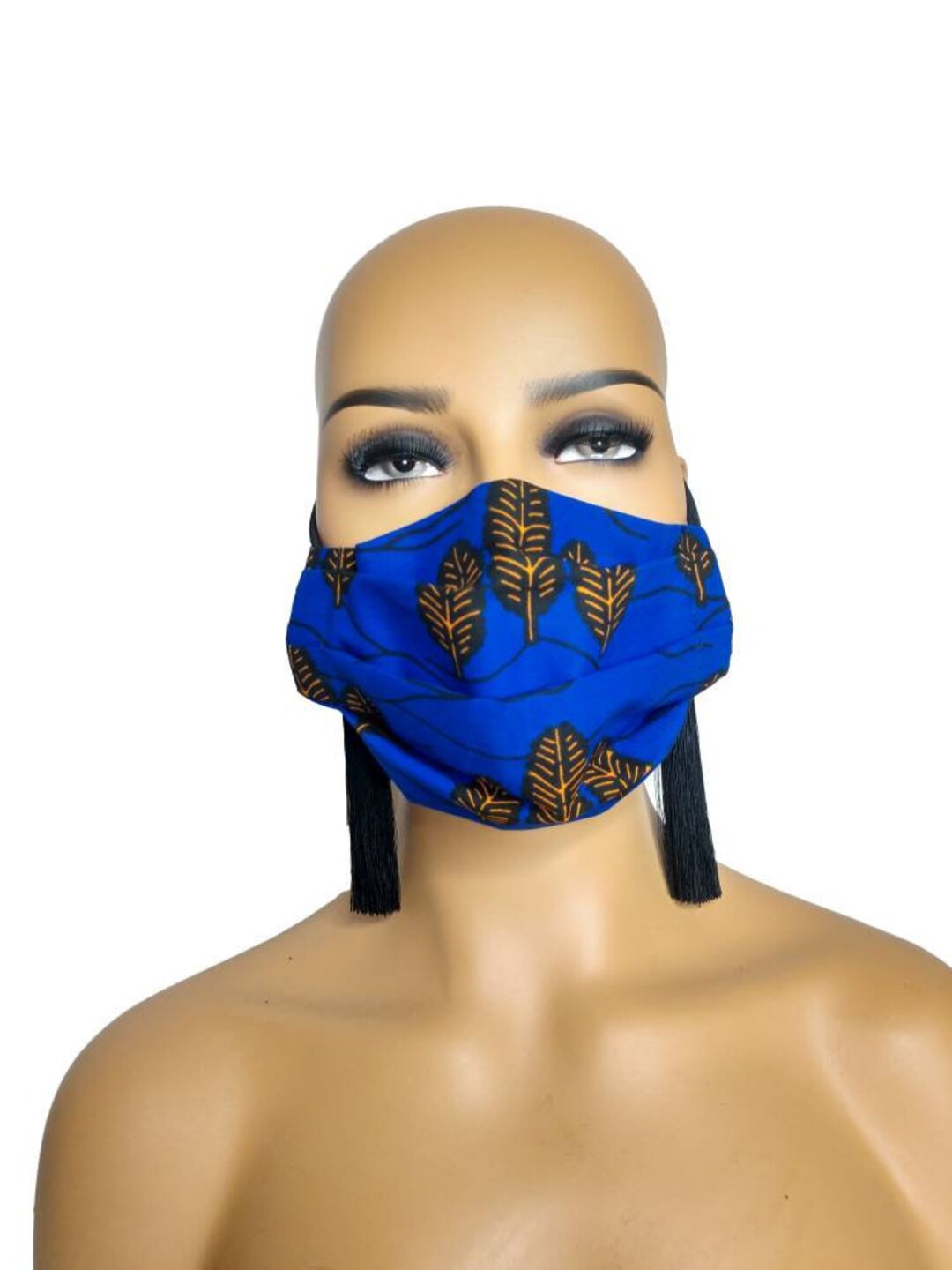 Blue African Print Face Mask With Filter Pocket | Reversible | Reusable ...
