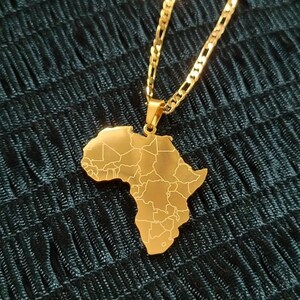 18K Gold-plated Africa Map Necklace for Men and Women African Map ...