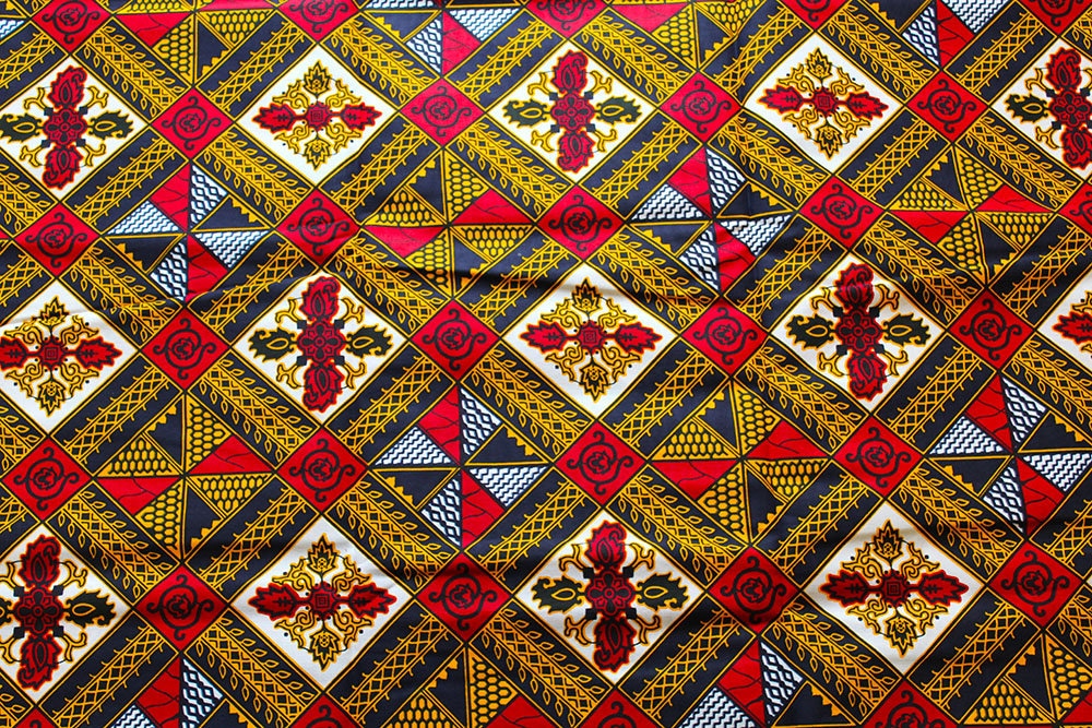 Geometric Ankara Fabric White Ankara Fabric Red Ankara - Etsy