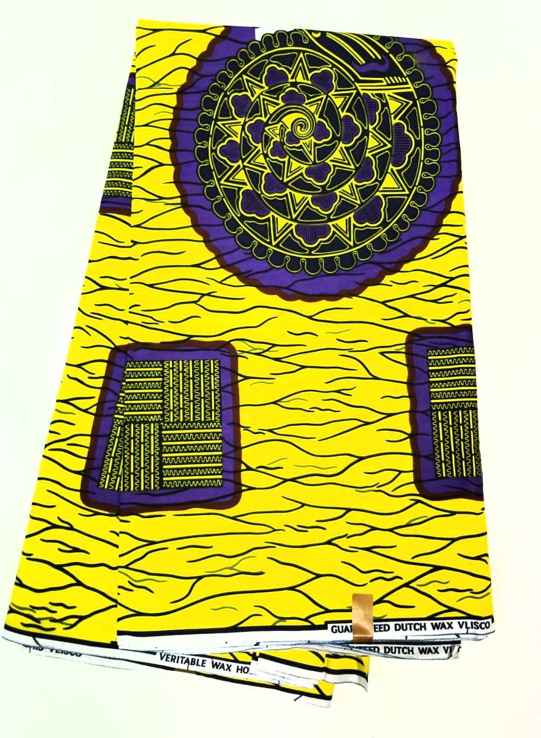 Yellow Ankara Fabric, Yellow African Print Fabric, Yellow and Purple ...