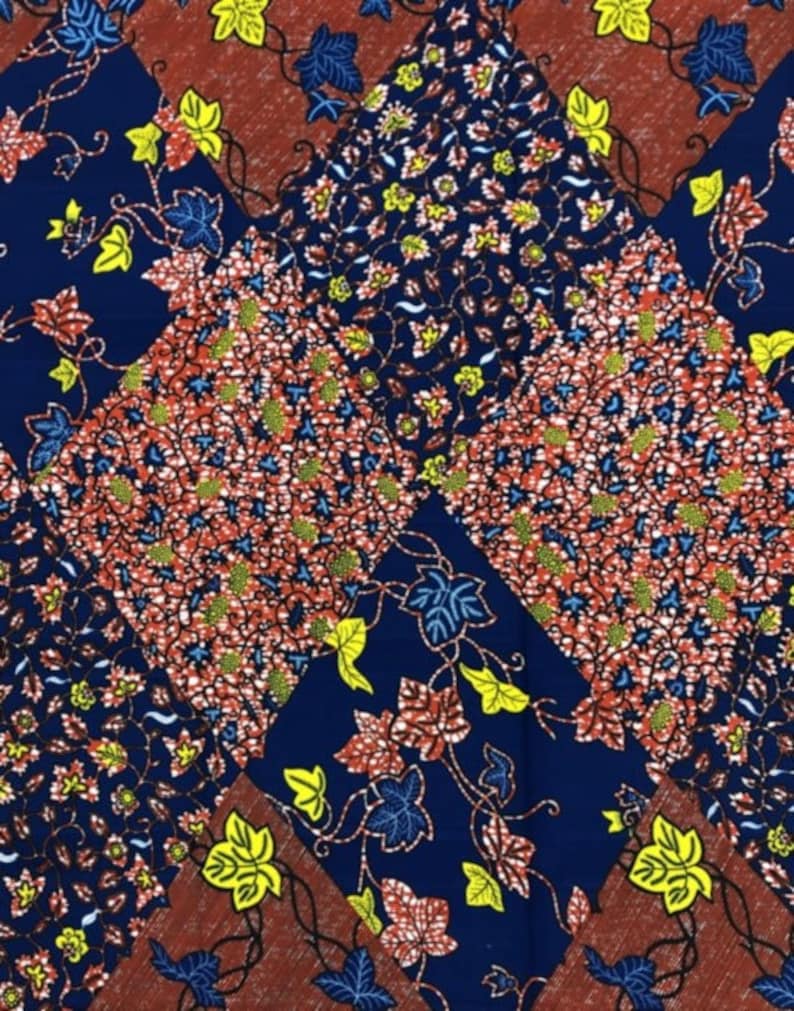 African Patchwork Fabric Trees and Plants African Print | Etsy