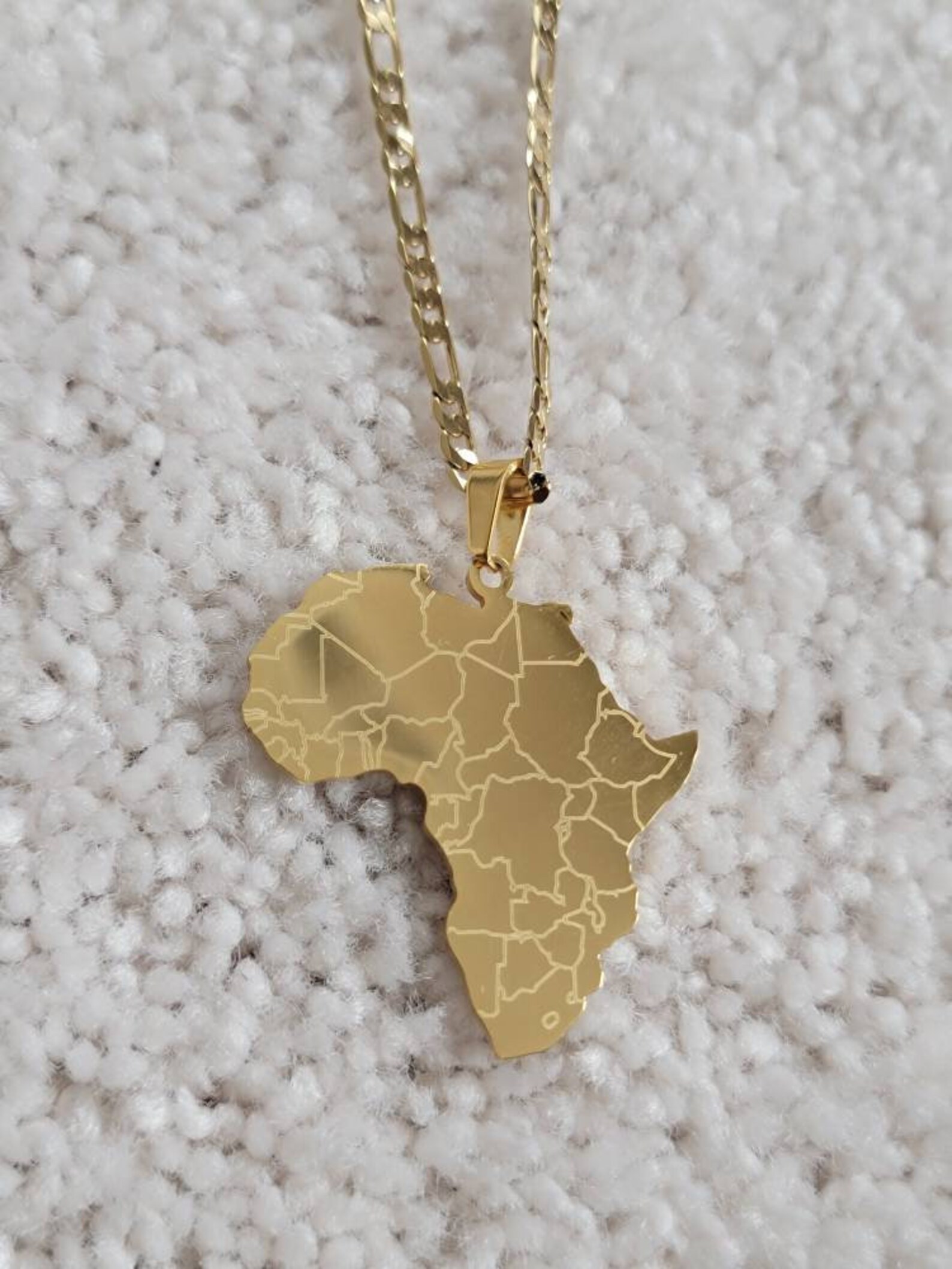 18K Gold-plated Africa Map Necklace for Men and Women | Etsy