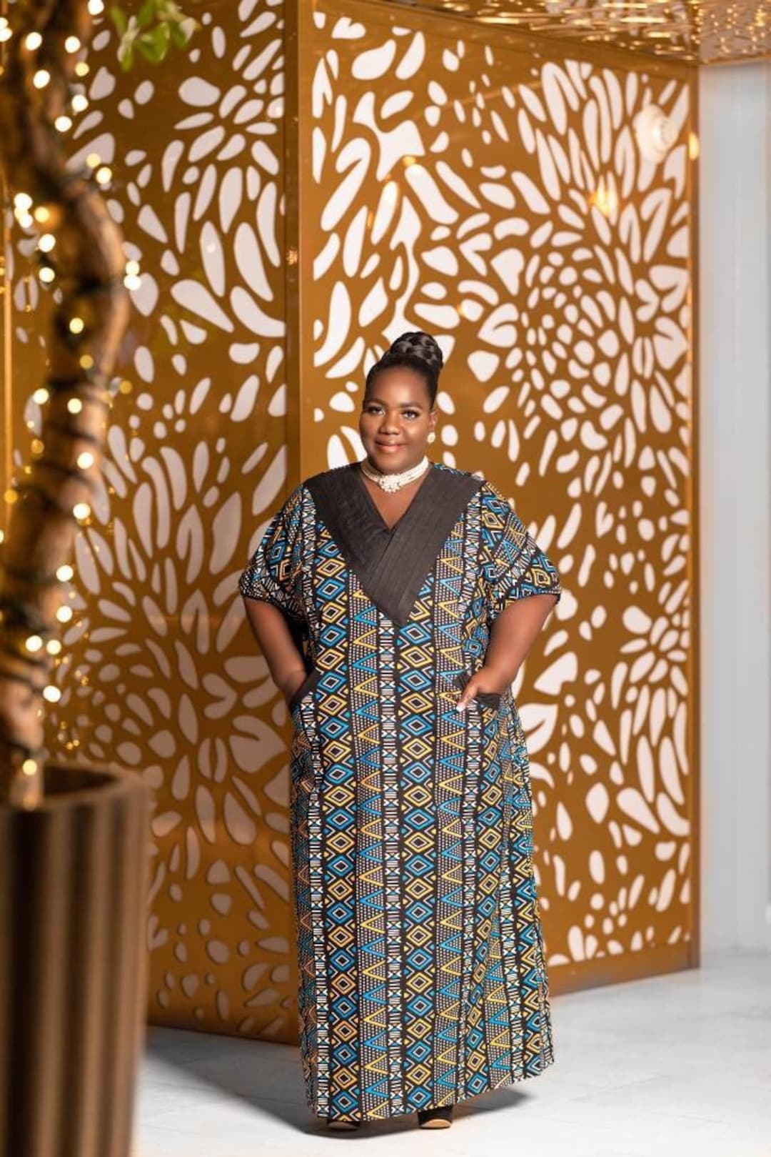Plus Size African Kaftan Dress for Women | Full Length Loose Fit Caftan ...