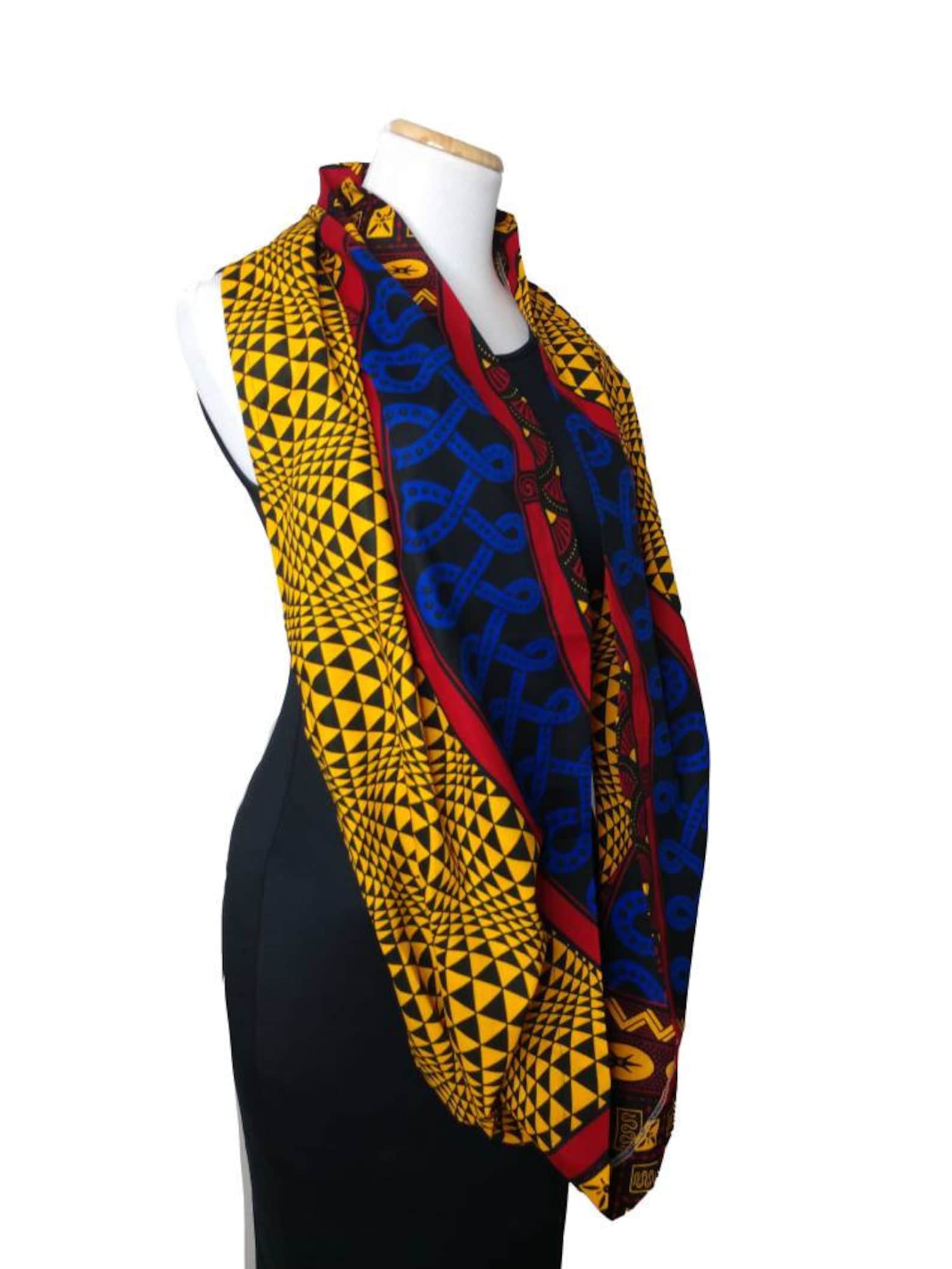 African Print Infinity Scarf Unisex Ankara Scarf for Winter - Etsy