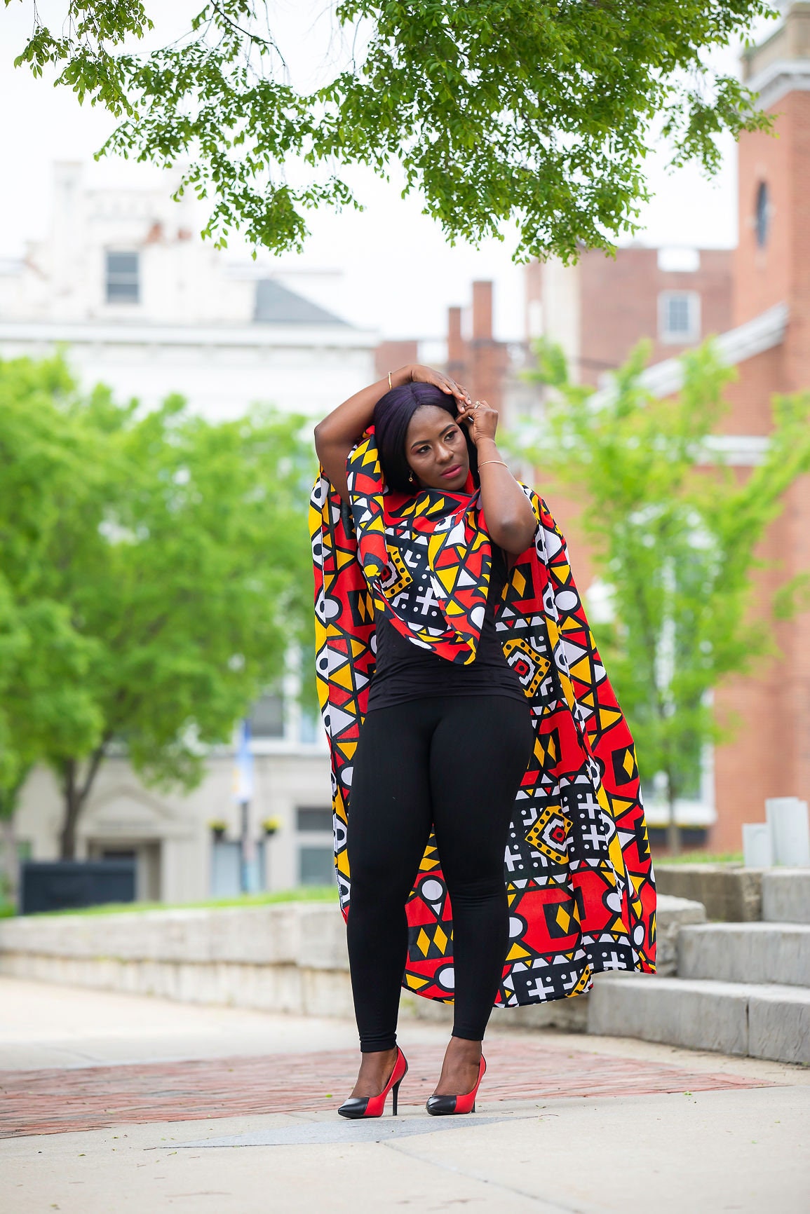 African Tops for Women High Low Ankara Clothing Red Black | Etsy