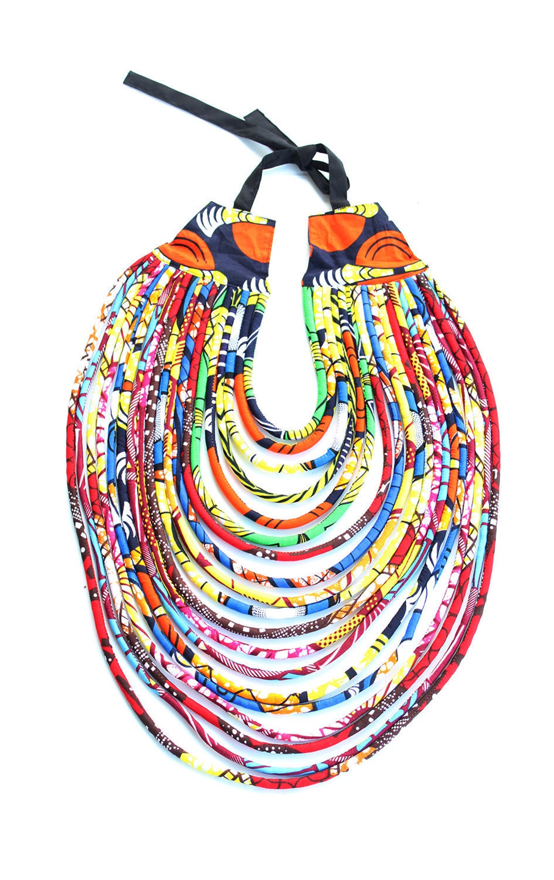 African Print Multistrand Necklace African Dress Necklace African ...