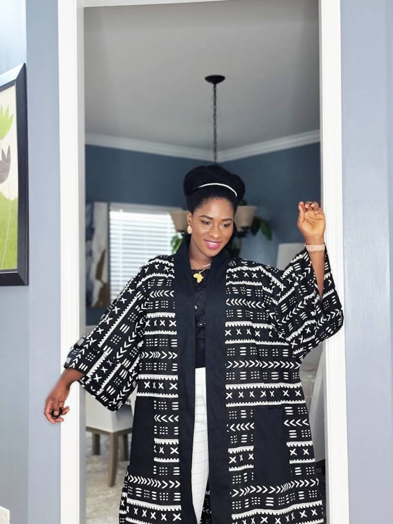 African Print Kimono Duster With POCKETS for Women | Long Ankara ...