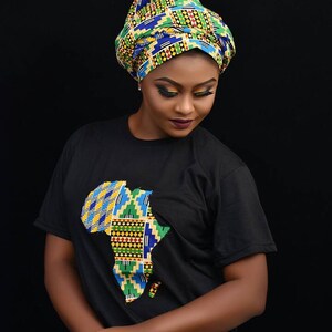 African Map T-shirt | African Clothing for Women | Kente Top | Ankara ...