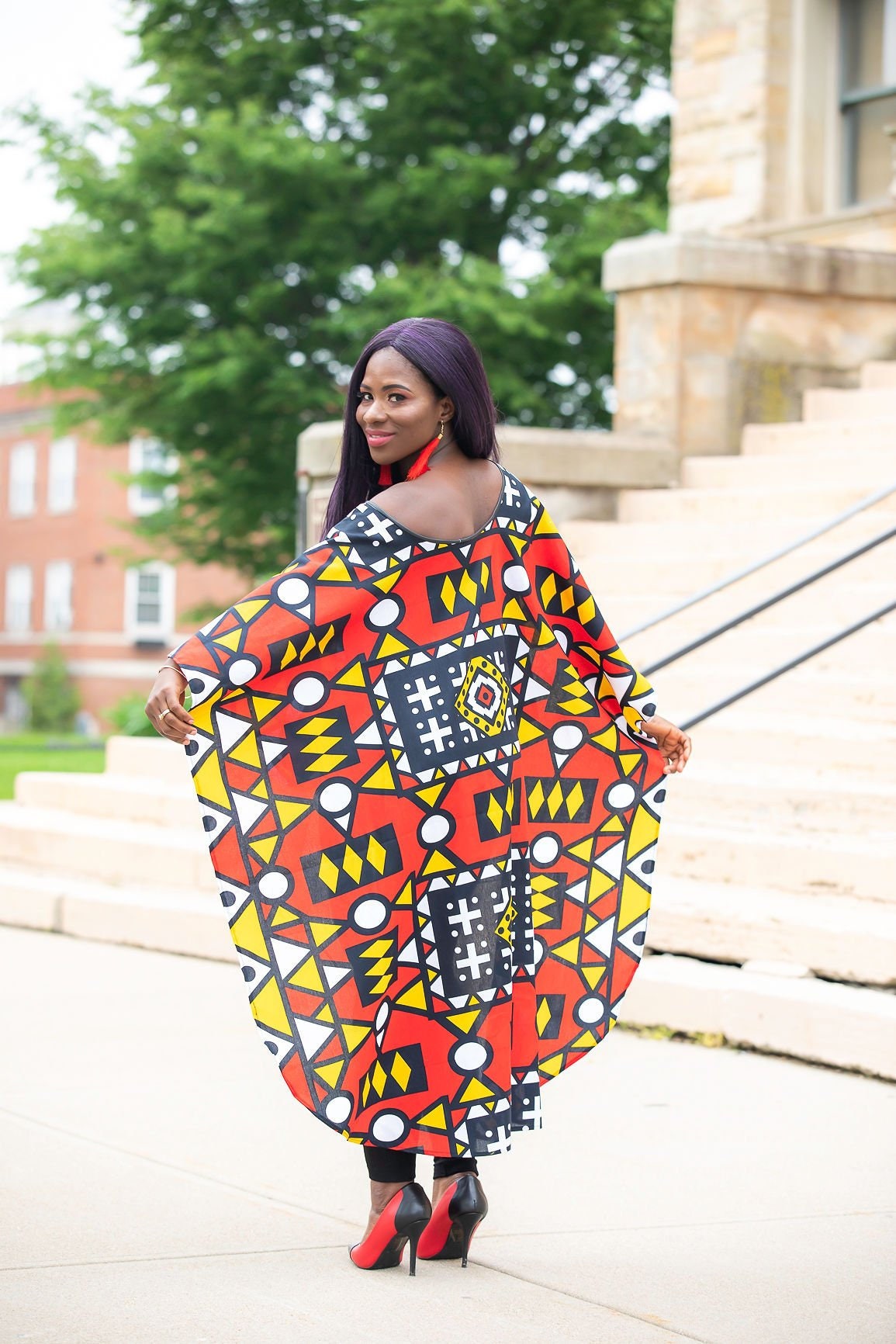 African Tops for Women High Low, Ankara Clothing Red Black White Yellow ...