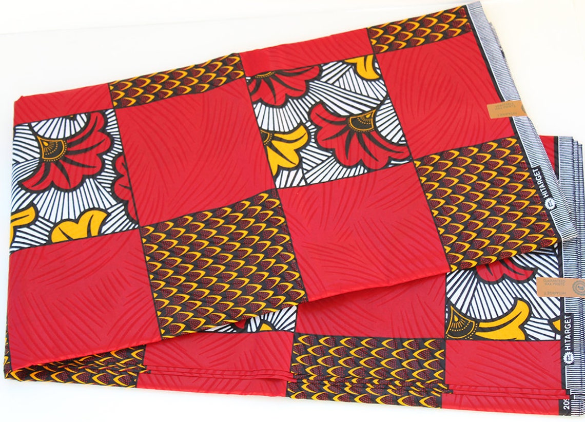 Quality Red Patched African Fabric Ankara Red Dress Fabric - Etsy