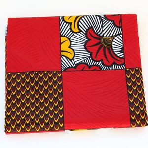 Quality Red Patched African Fabric Ankara Red Dress Fabric African ...
