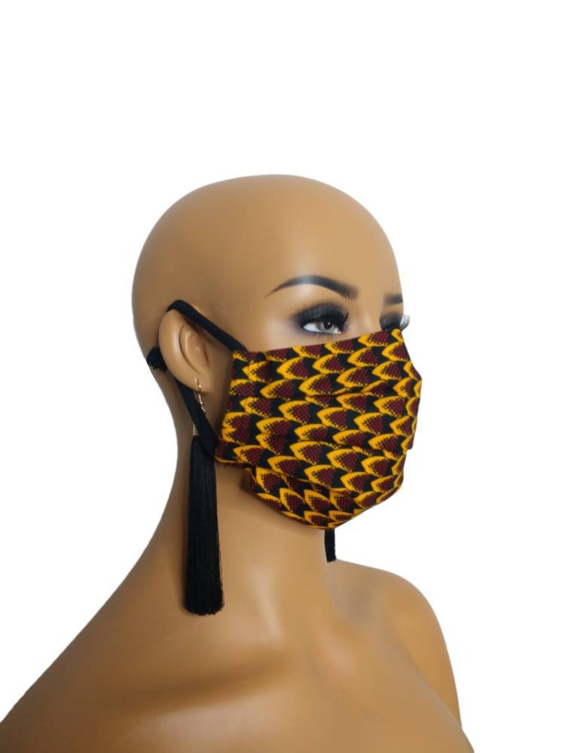 African Face Mask With Filter Pocket and Matching African Print Head ...