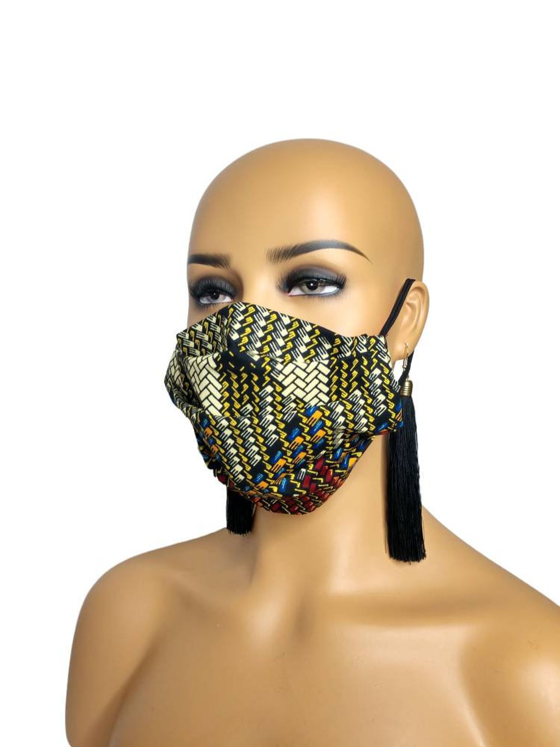 African Face Mask with filter pocket and matching african | Etsy