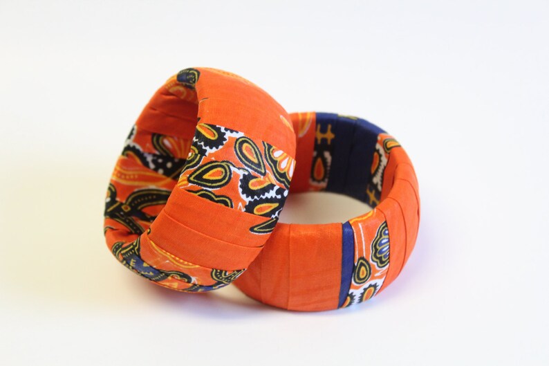 Orange African Dashiki Jewelry Set African Statement Jewelry Ethnic ...