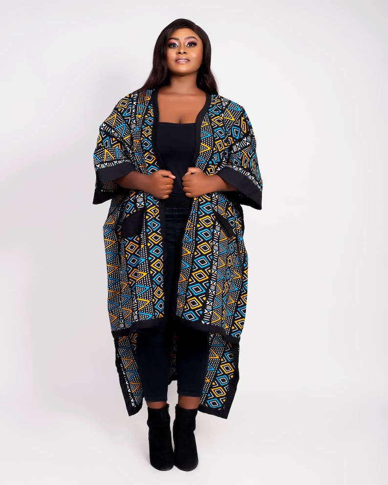 Oversized African Kimono for Women With POCKETS High Low - Etsy