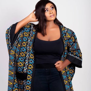 Oversized African Kimono for Women With POCKETS | High Low Ankara ...