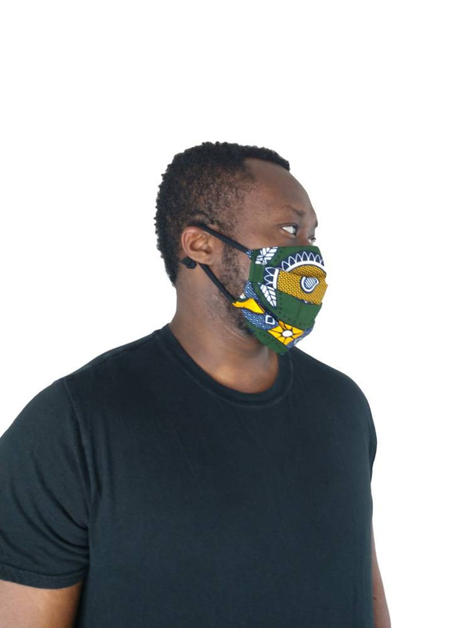 African Face Mask With Filter Pocket and Matching African Print Head ...