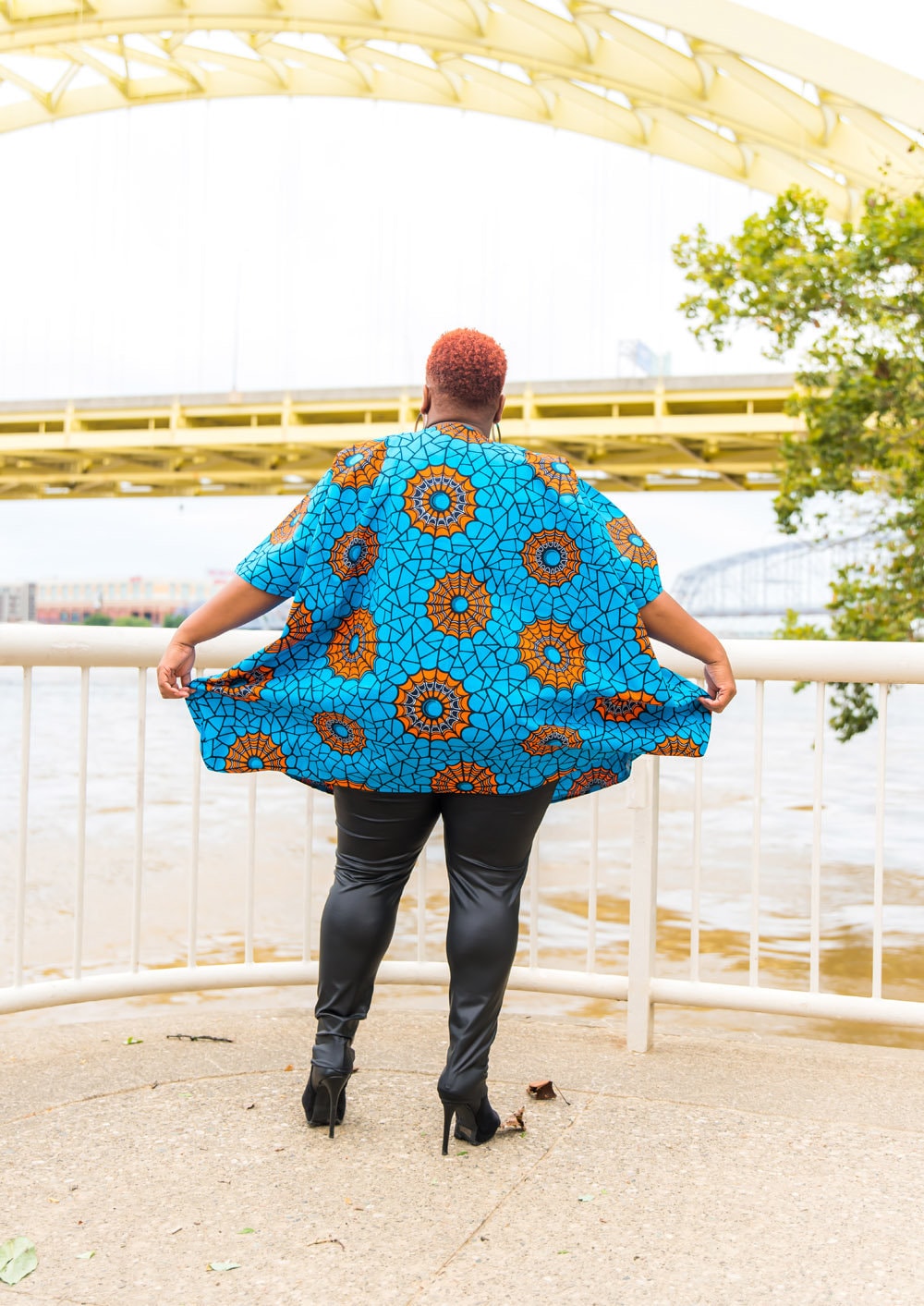 African Clothing for Women Plus Size, Oversized Kimono, Orange Ankara ...