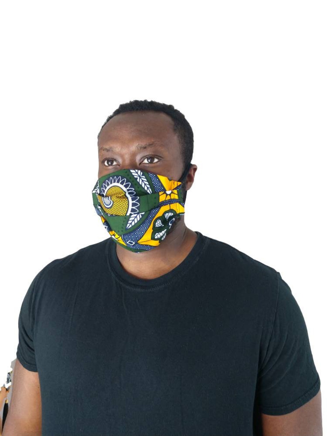 African Face Mask With Filter Pocket and Matching African Print Head ...