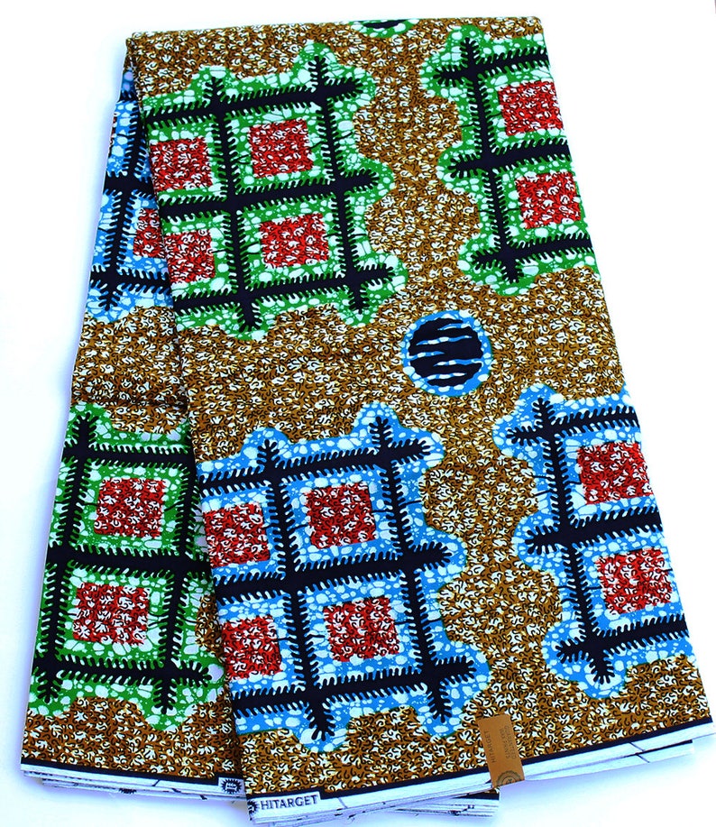 Red African Fabric 6 Yards White Ankara Fabric Kitenge Etsy