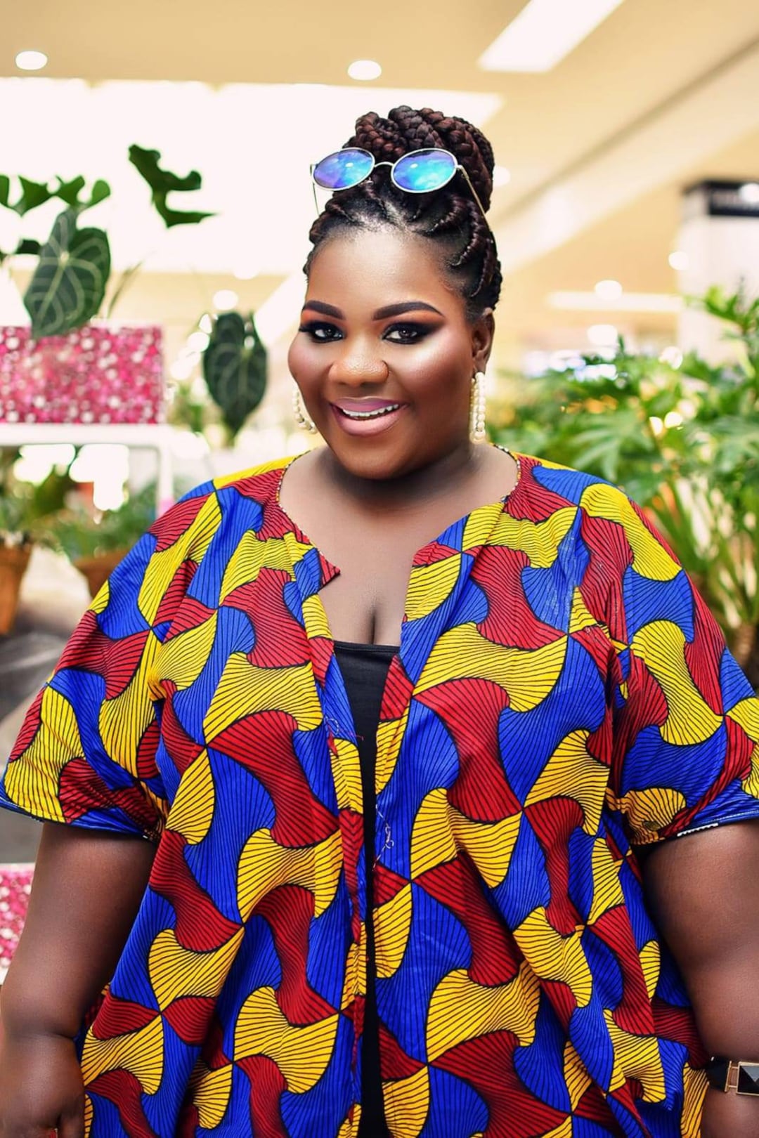 African Clothing for Women Plus Size, Ankara Top, Oversized Kimono,blue ...