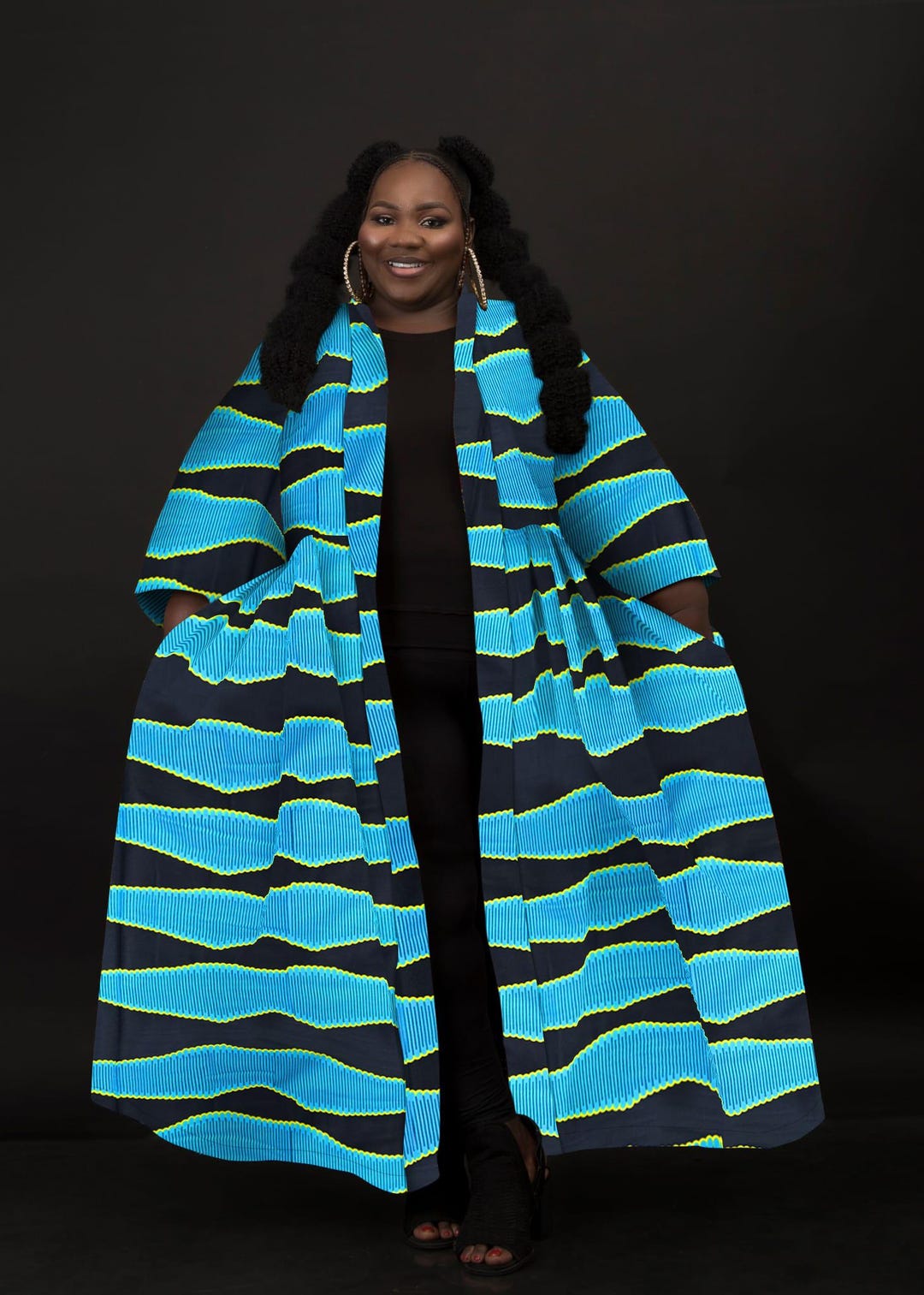 African Print Duster | Long Ankara Clothing for Women With Side POCKETS ...