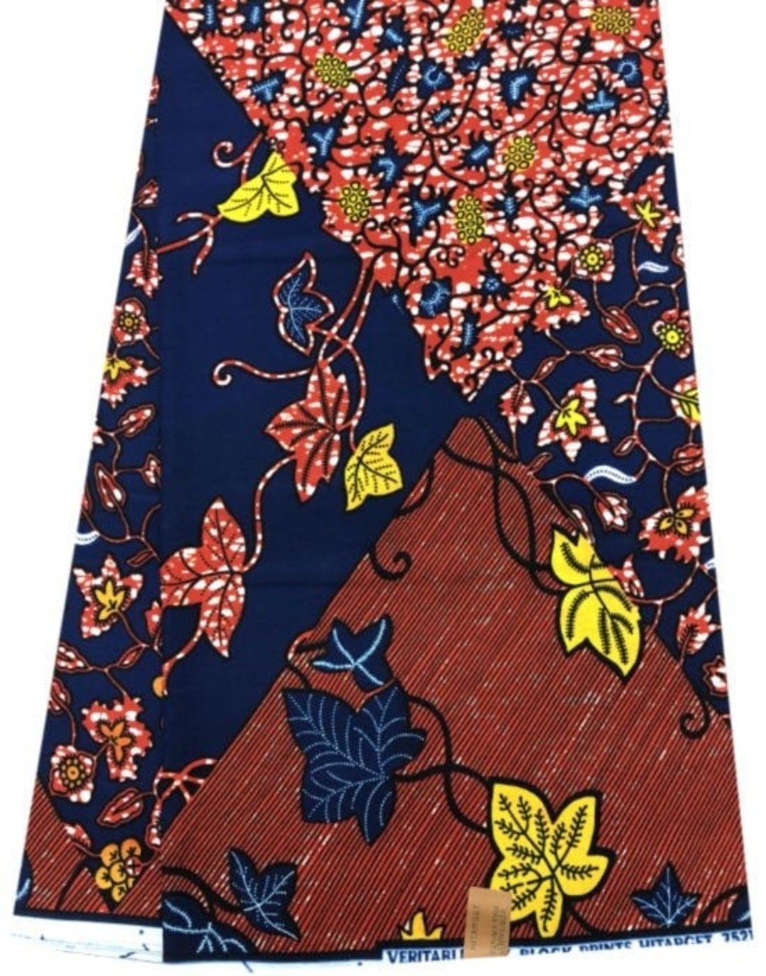 African Patchwork Fabric, Trees and Plants, African Print Floral Cotton ...