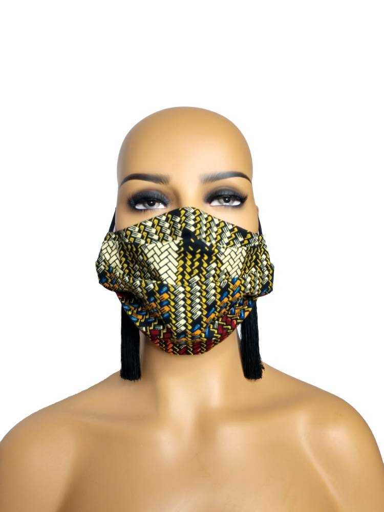 African Face Mask With Filter Pocket and Matching African | Etsy