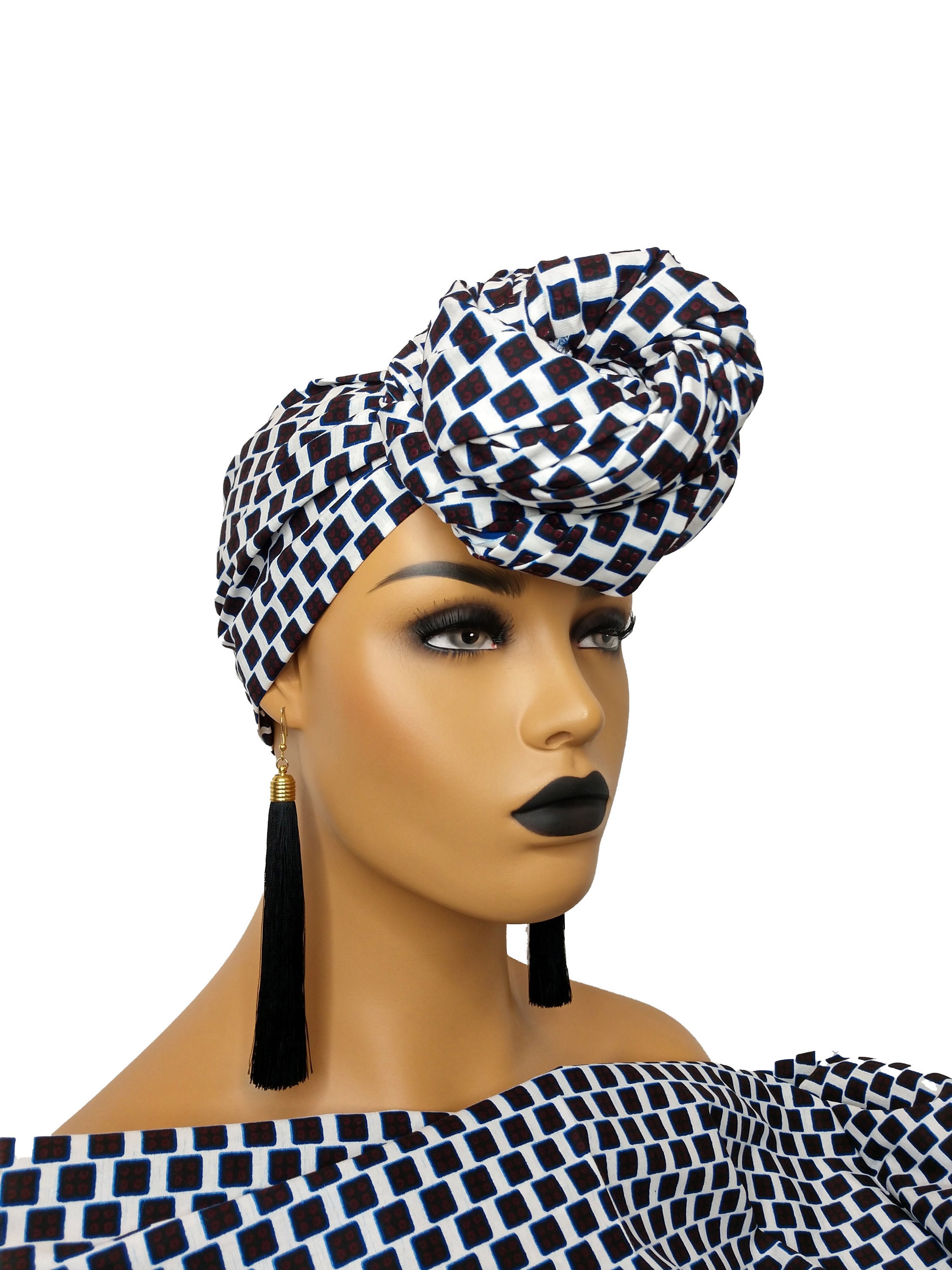 African Head Wraps for Women White | Ankara Head Scarf | Afro Hair ...